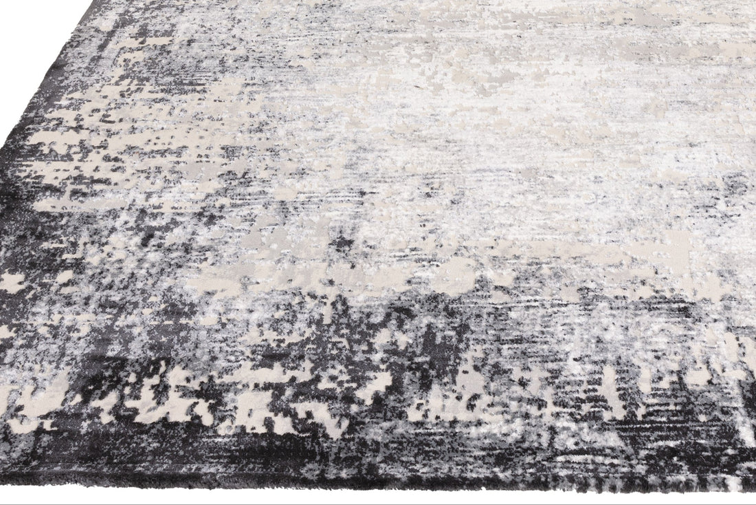 Kuza Border Grey Rug | Grey Rugs | Worn Rugs | Swyft