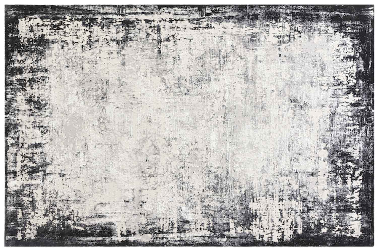 Kuza Border Grey Rug | Grey Rugs | Worn Rugs | Swyft