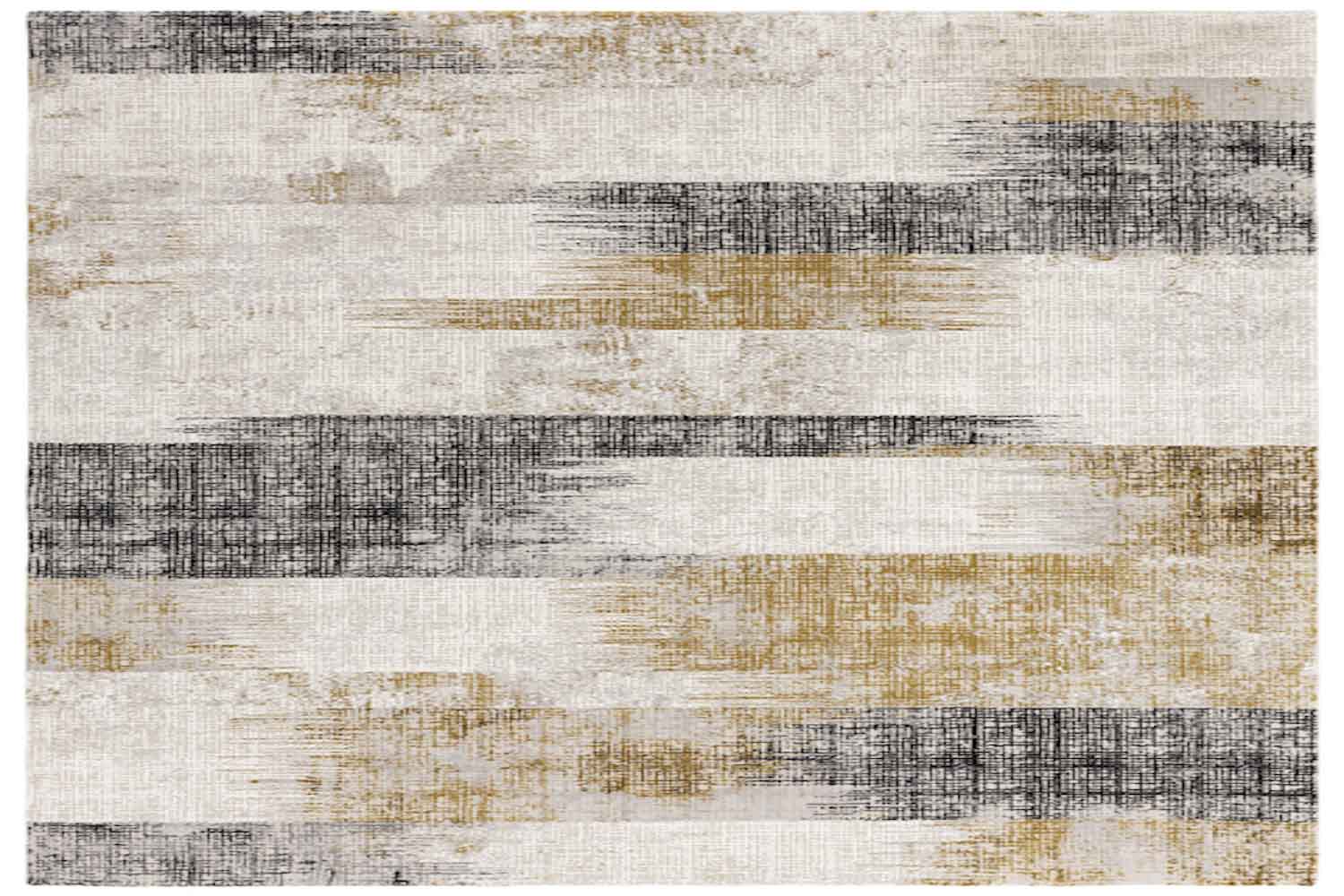 Kuza Lines Gold Rug | Ikat Design Rugs | Gold Rugs | Swyft