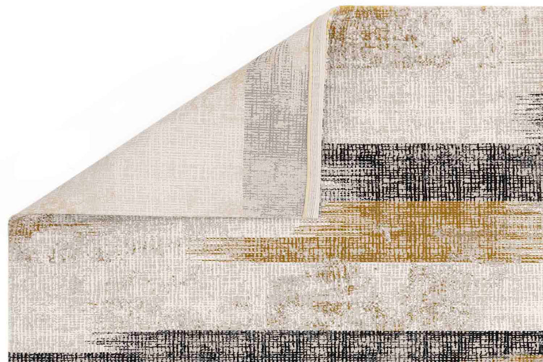 Kuza Lines Gold Rug | Ikat Design Rugs | Gold Rugs | Swyft