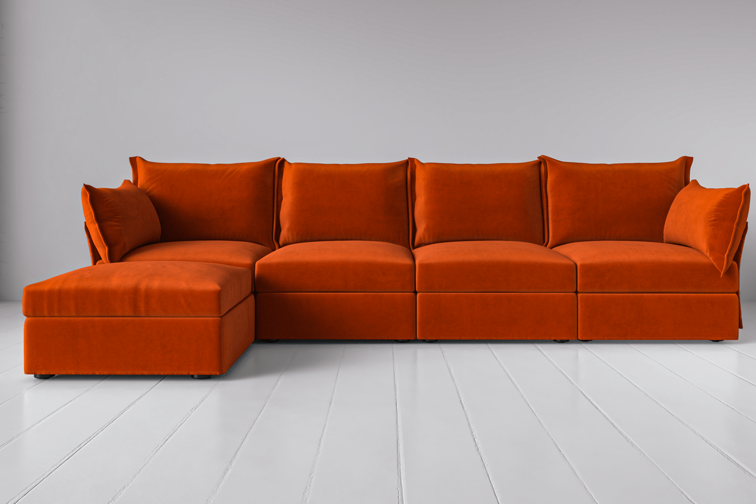 Orange sectional couch store