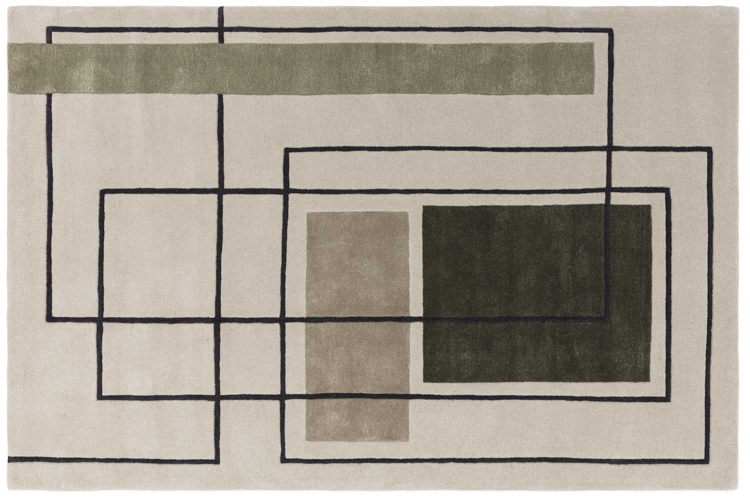 Reef Outline Khaki Rug | Patterned Rugs | Green Rugs | Swyft