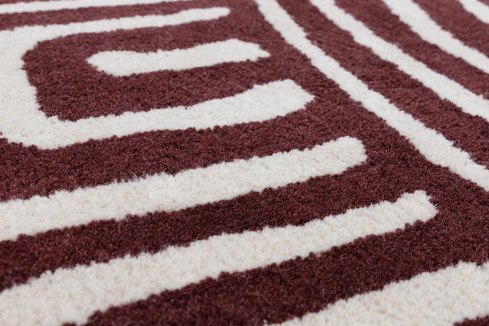 Reef Rug Curve Plum | Patterned Rugs | Area Rugs | Swyft